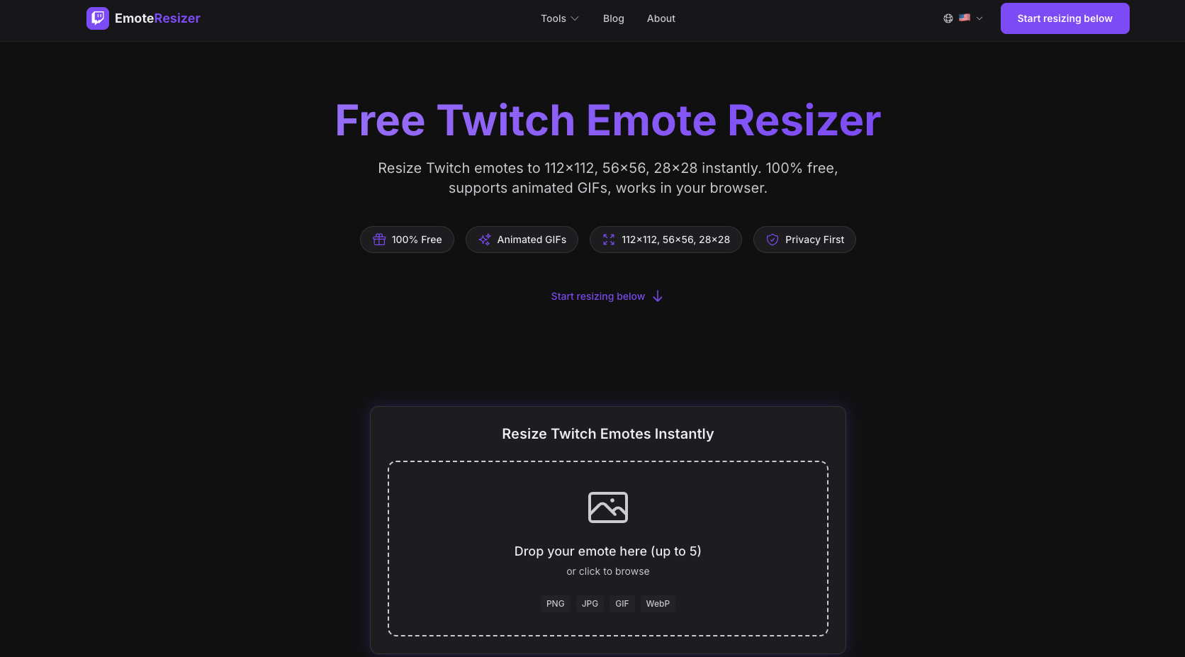 Twitch Emote Resizer – Free Tool for 28x28, 56x56, 112x112